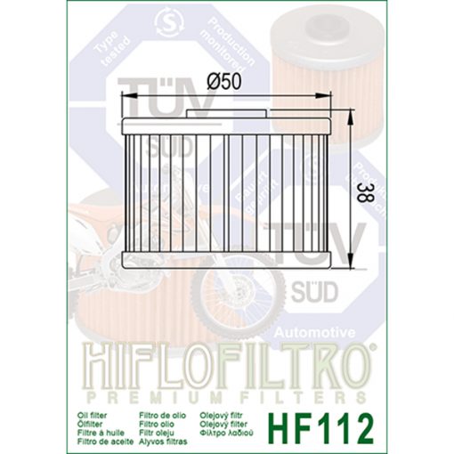 Filtro de Aceite – HIFLOFILTRO – HF112 – CBR – CBX – XR Tornado – Rodando